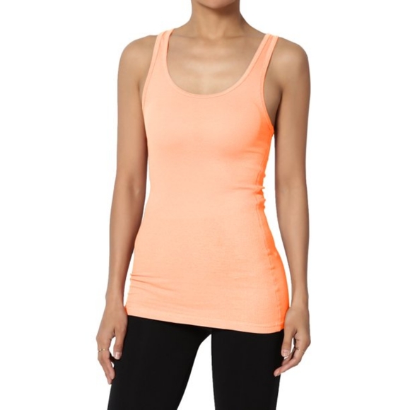 Vince | Tops | Vince Favorite Ribbed Tank In Peach M | Poshmark